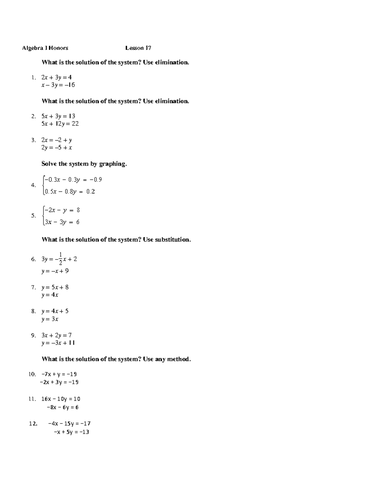 Lesson 17 Algebra - MAC1105 - MDC - Studocu