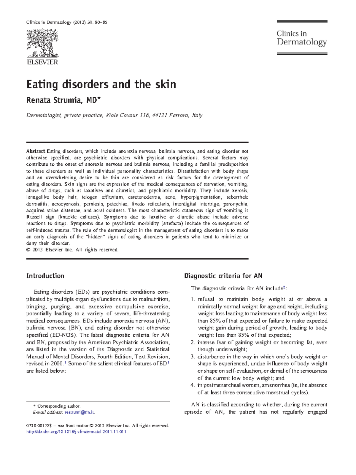 Eating disorders and the skin - Eating disorders and the skin Renata ...
