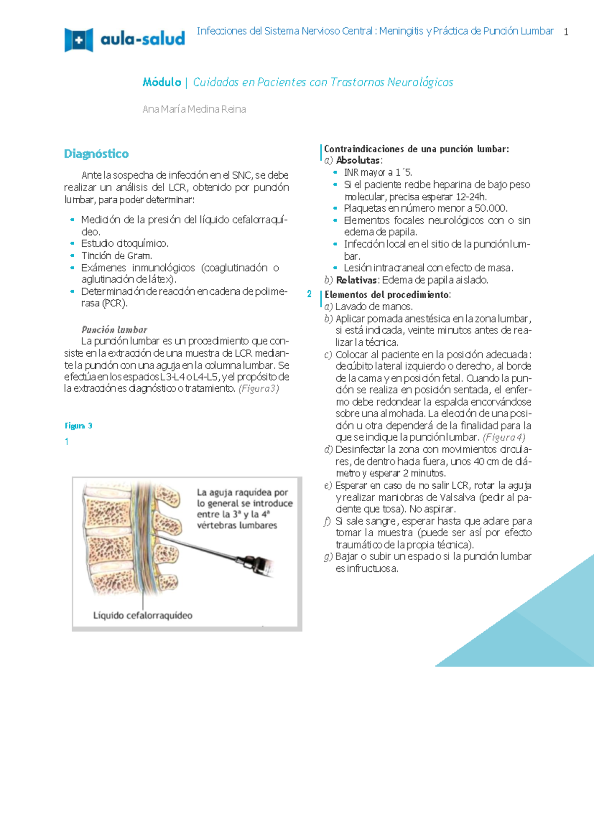 Puncion lumbar - Infecciones del Sistema Nervioso Central: Meningitis y ...