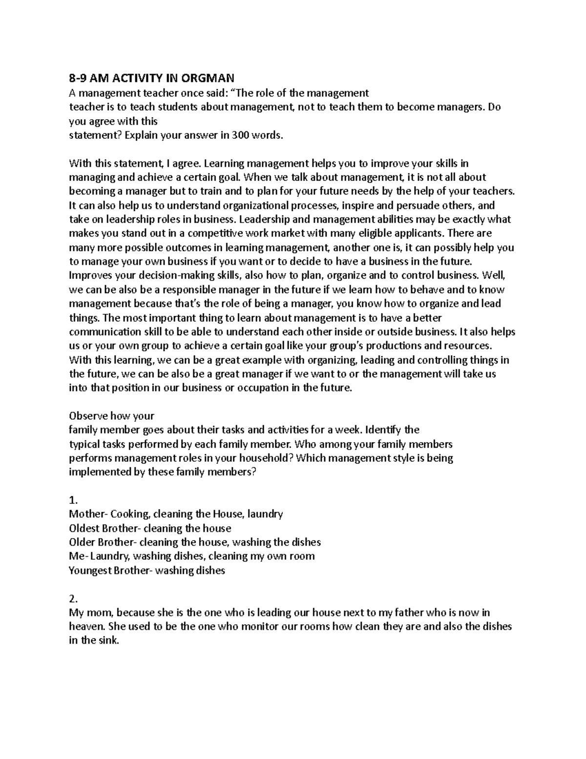 Bautista Jamby Orgman - ntoes - 8-9 AM ACTIVITY IN ORGMAN A management ...