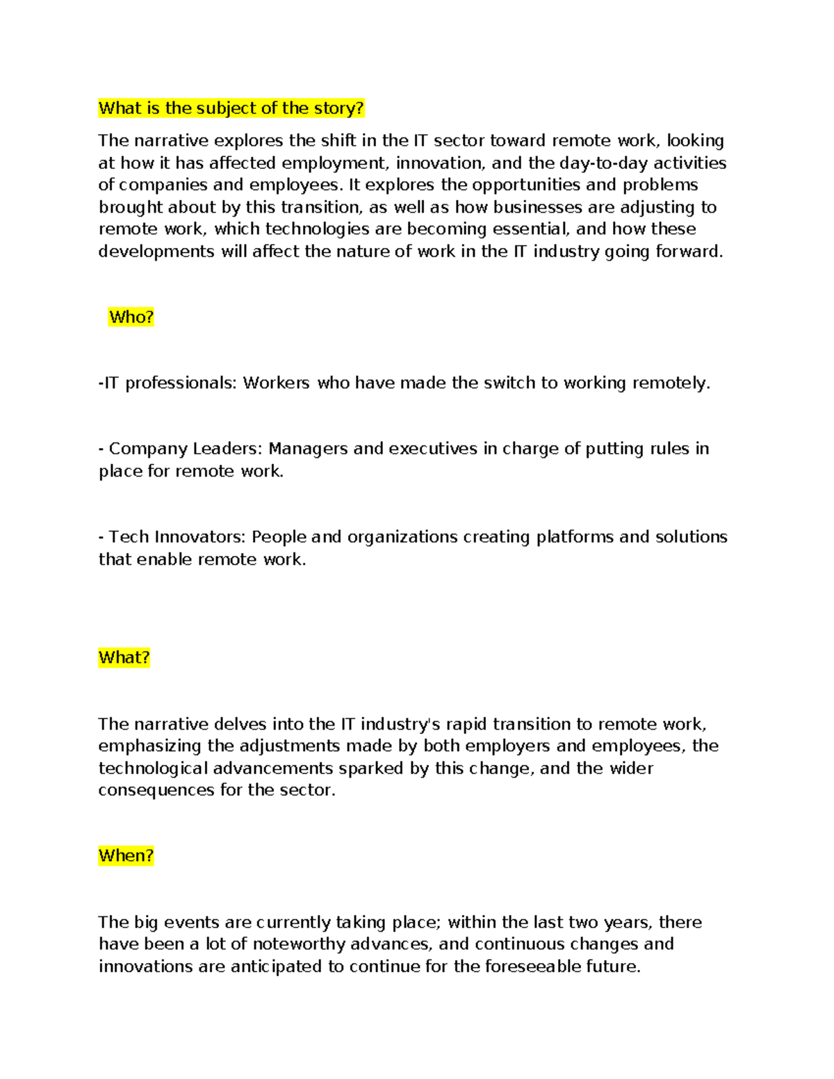 Major assignment 2A News Writing Idea - What is the subject of the ...