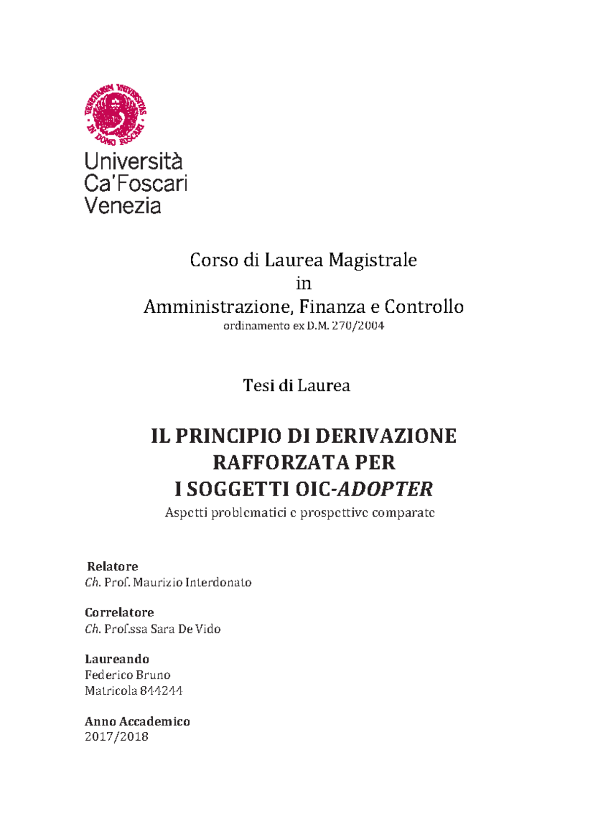 Tesi fatta (buono primo capitolo) - Corso di Laurea Magistrale in ...