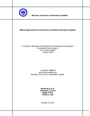 Survey Questionnaire- USER - ONE CAINTA CEMETERY MAPPING SYSTEM I ...