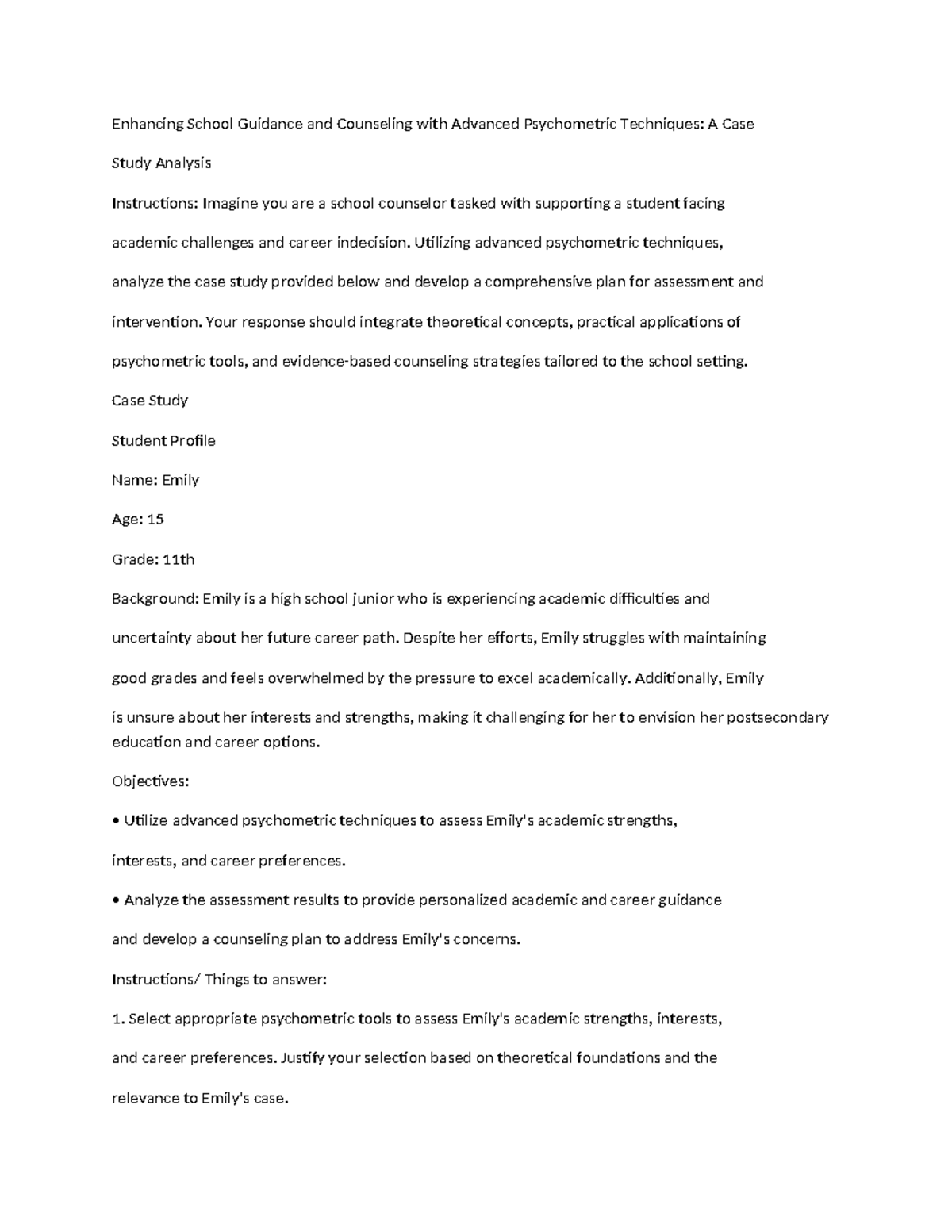 Enhancing School Guidance and Counseling with Advanced Psychometric ...