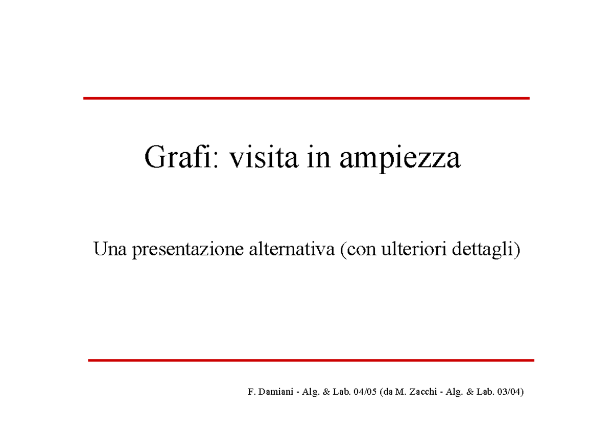 25 Grafi Ampiezza - …………………………………………………………………….. Grafi: visita in ...
