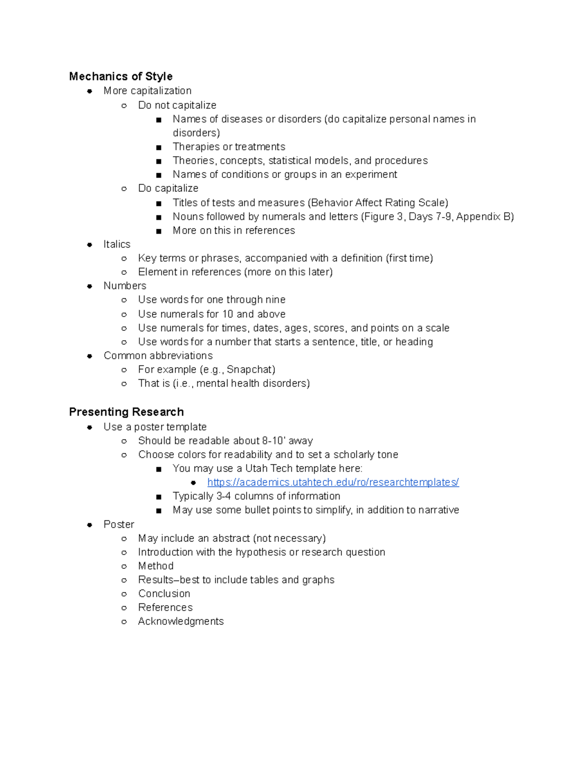 Class Lecture Notes 2 27 - Mechanics of Style More capitalization Do ...