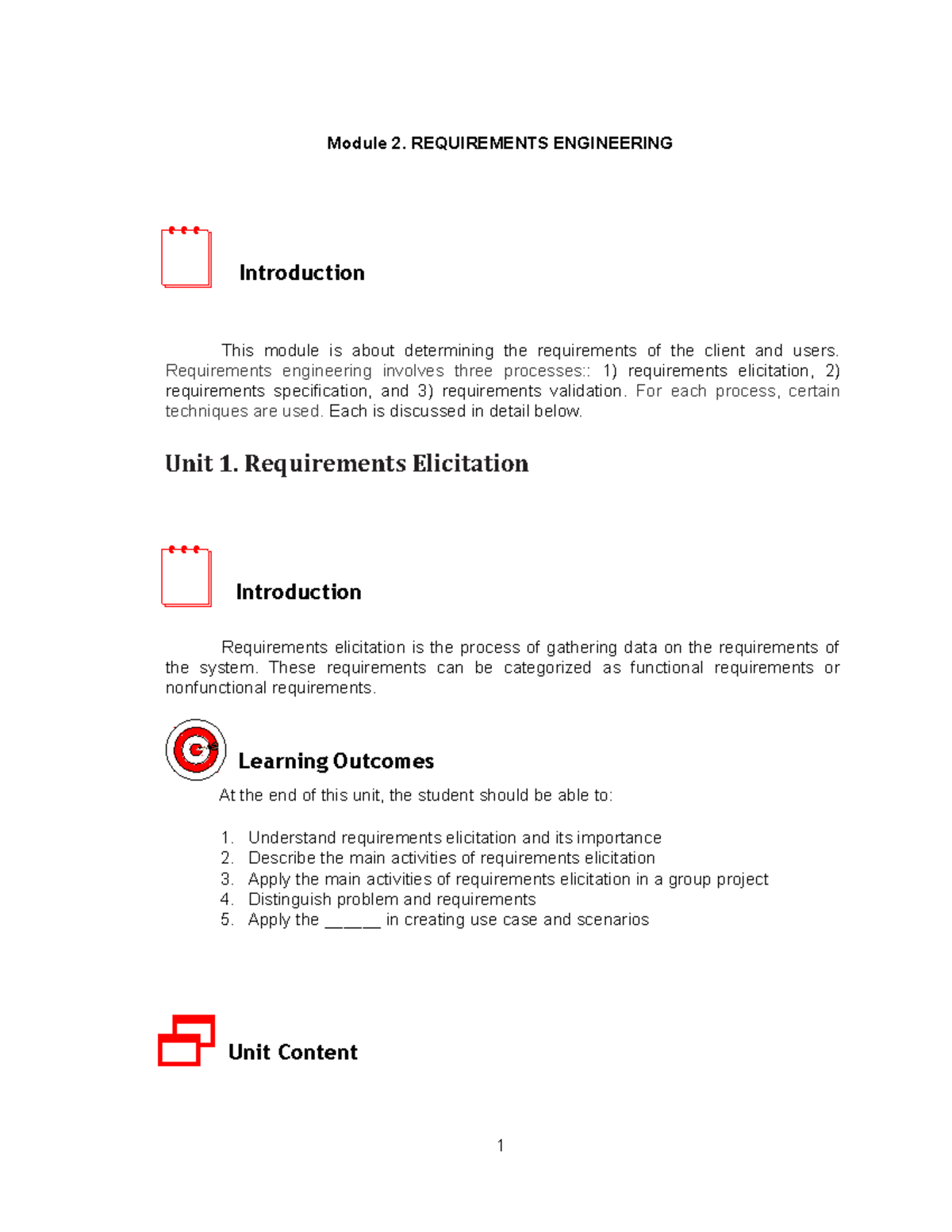 Requirements Engineering - Module 2. REQUIREMENTS ENGINEERING ...