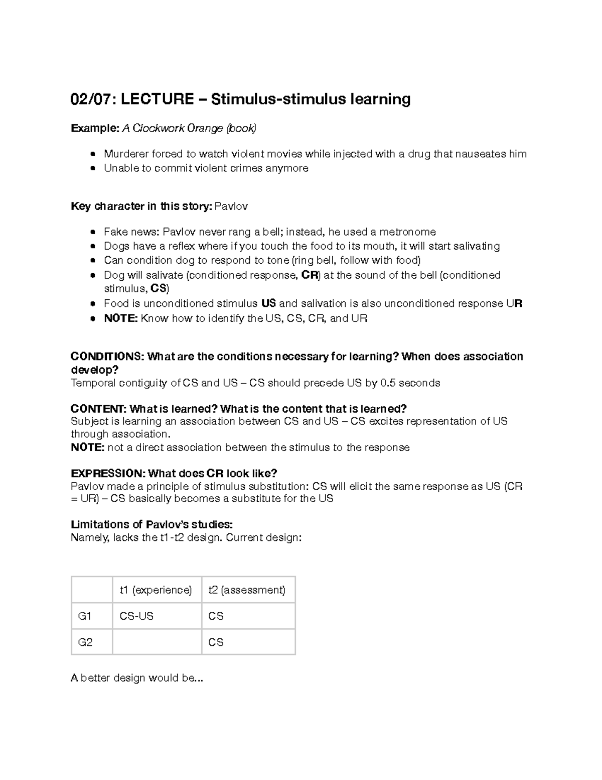02:07 lecture - professor colwill 2019-2020 - 02/07: LECTURE – Stimulus ...