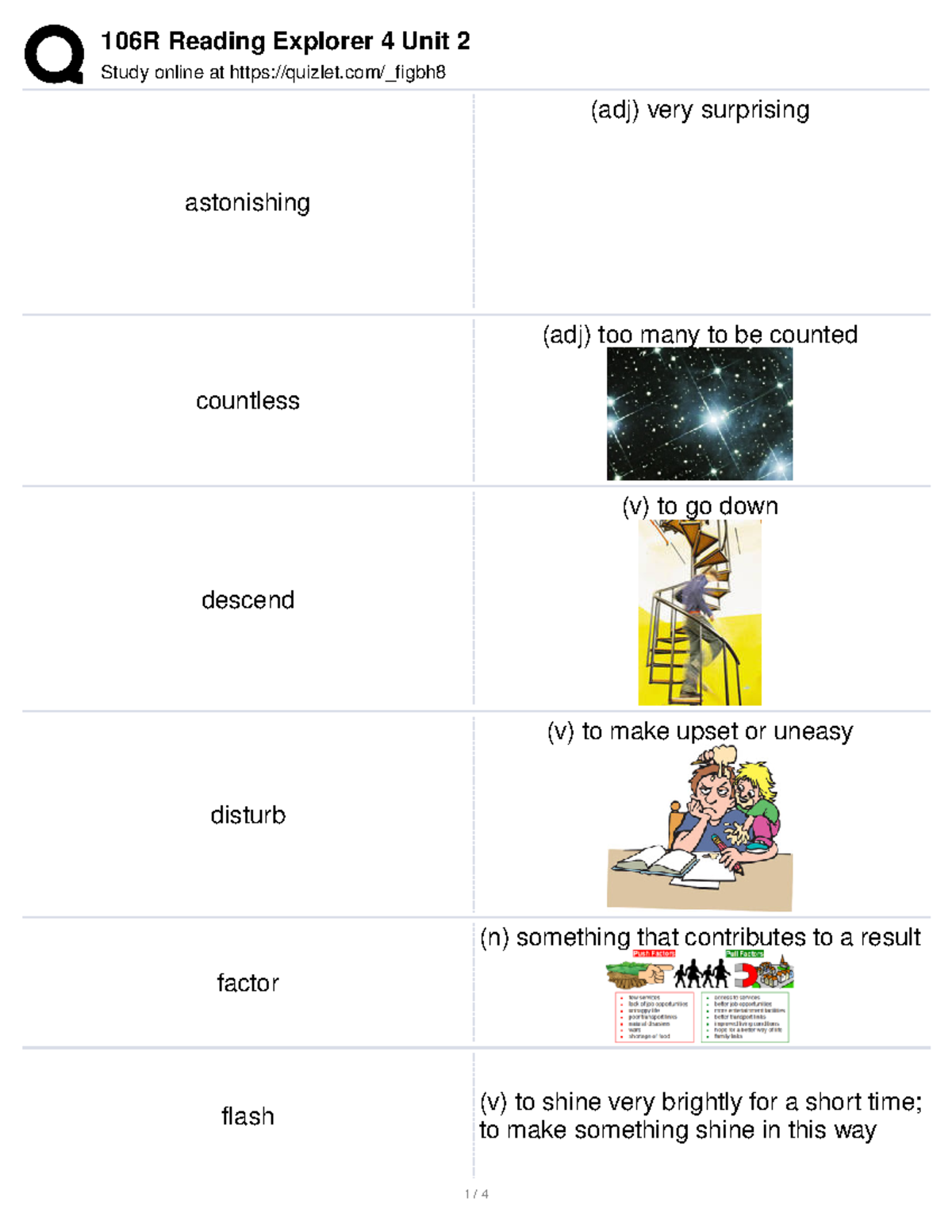 106R Reading Explorer 4 Unit 2 - Study online at quizlet/_figbh astonishing (adj) very ...