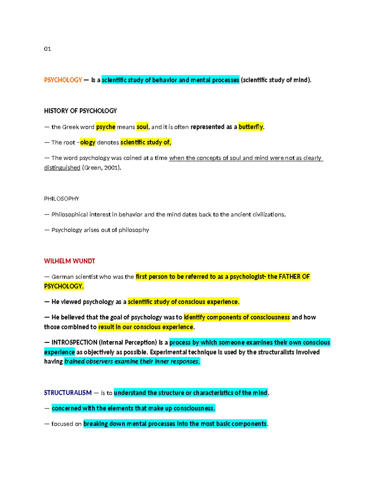 ITP-Reviewer - ITP reviewer for exam - 01 PSYCHOLOGY — is a scientific study of behavior and ...