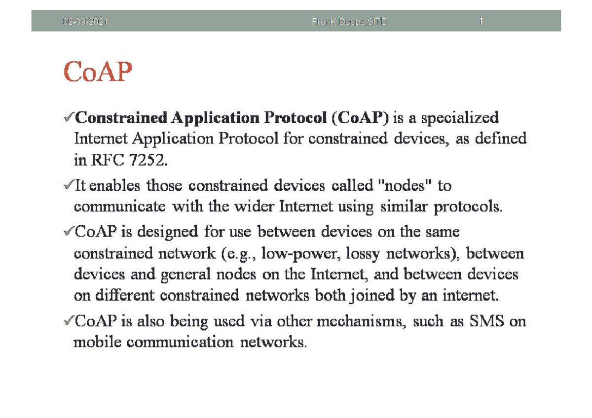 Co AP 8 - Lecture notes 3 - Internet Of Things(IOT) - Studocu