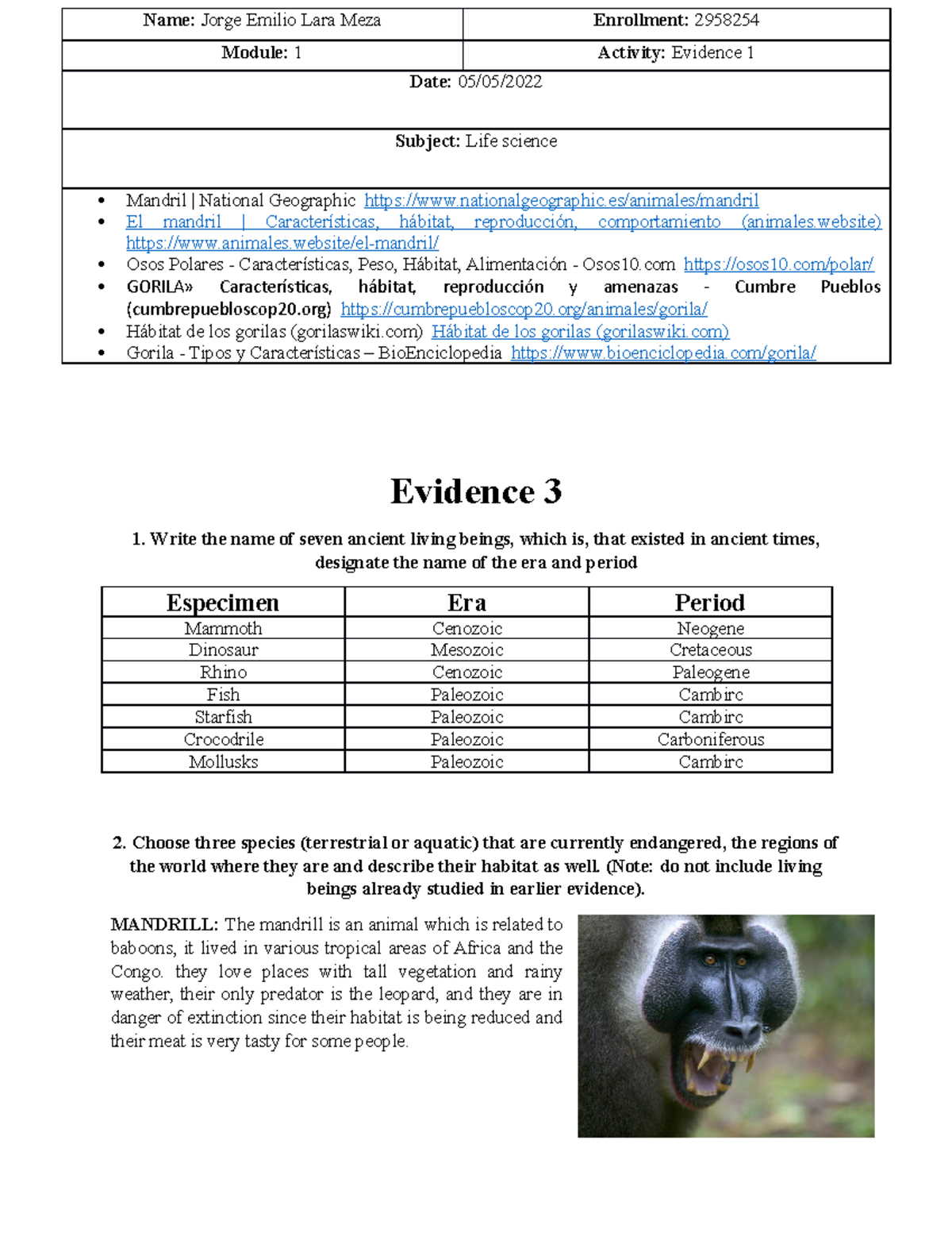 Life science Final Evidence - Name: Jorge Emilio Lara Meza Enrollment ...