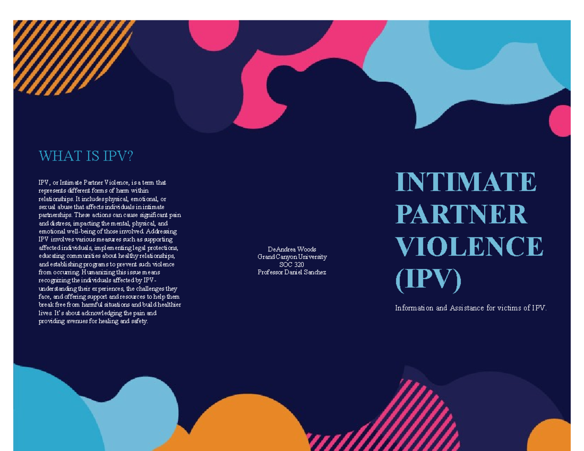 IPV brochure - WHAT IS IPV? ####### IPV, or Intimate Partner Violence ...