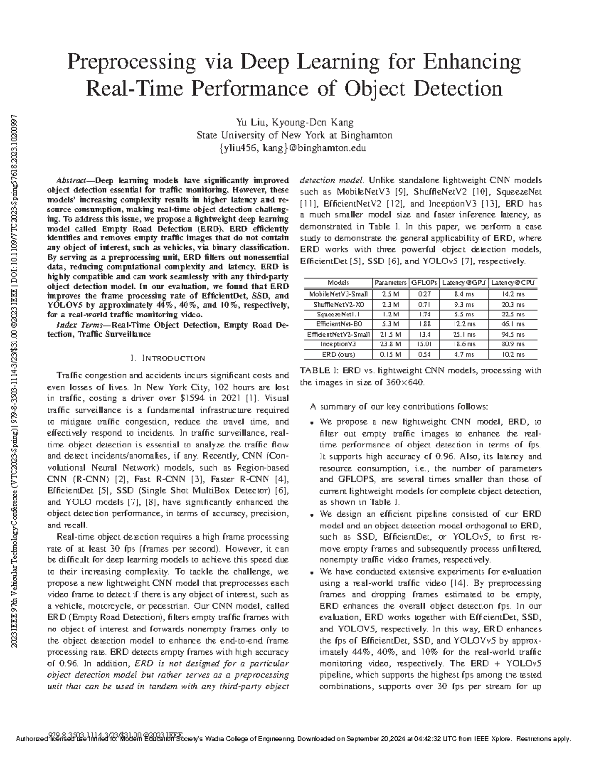 Preprocessing Via Deep Learning For Enhancing Real Time Performance Of Object Detection 9637