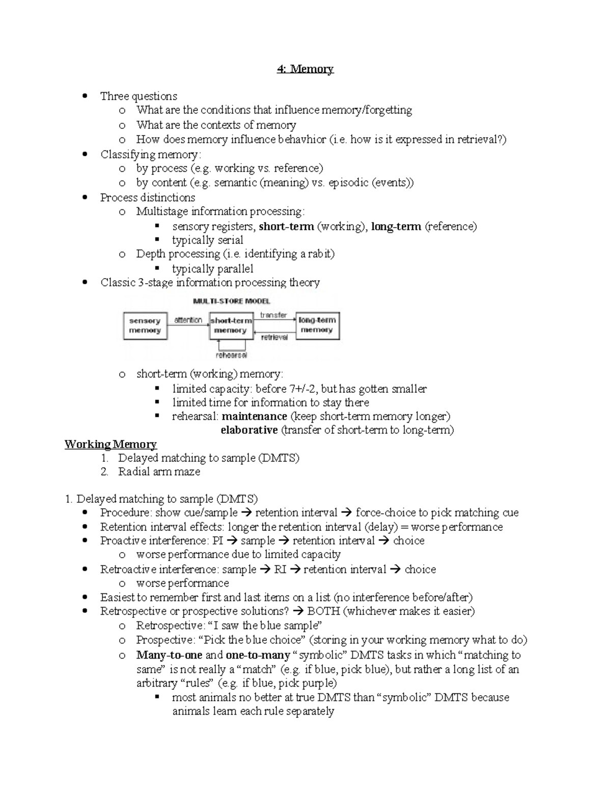 L4 Memory - Lecture notes 4 - 4: Memory Three questions o What are the ...