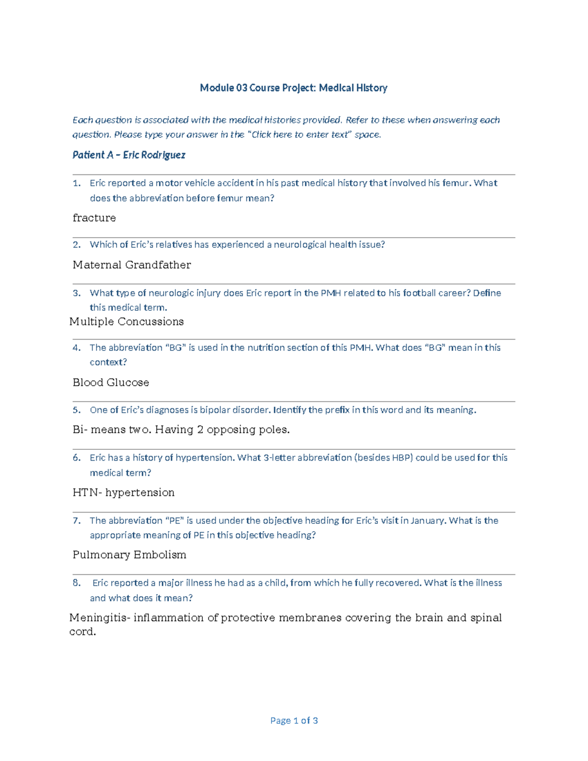 Mod03 Course Project Questions - Module 03 Course Project: Medical ...