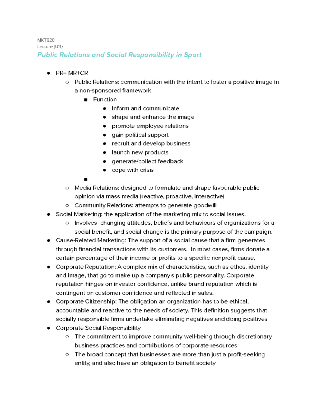 PR, CR, SR (U11) - Professor: Marla Spergel - MKT Lecture (U11) Public ...