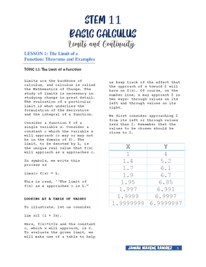 Table Of Contents - senior high - stem bascal - T A B L E O F C O N T E ...