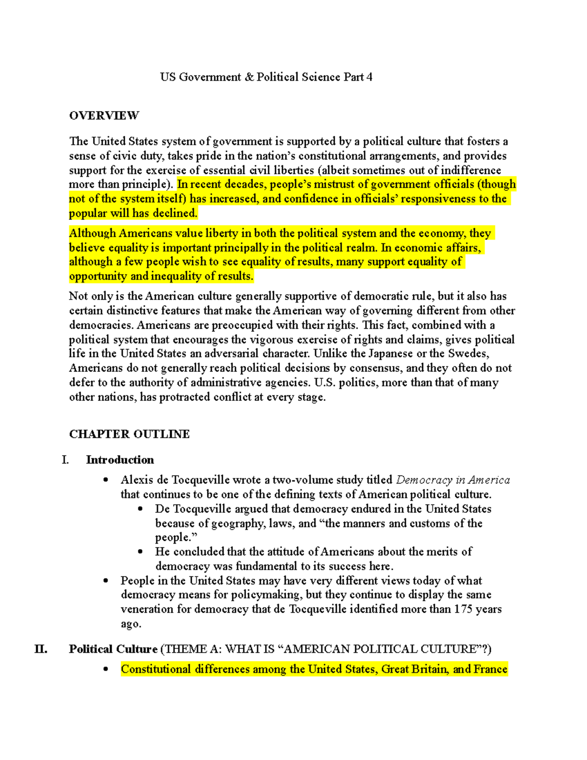 US Government & Political Science Part 4 - US Government & Political ...
