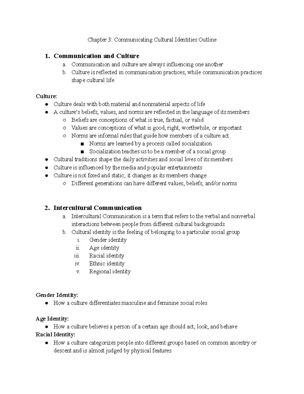 Ch 3 Communicating Cultural Identities Communication And Culture A
