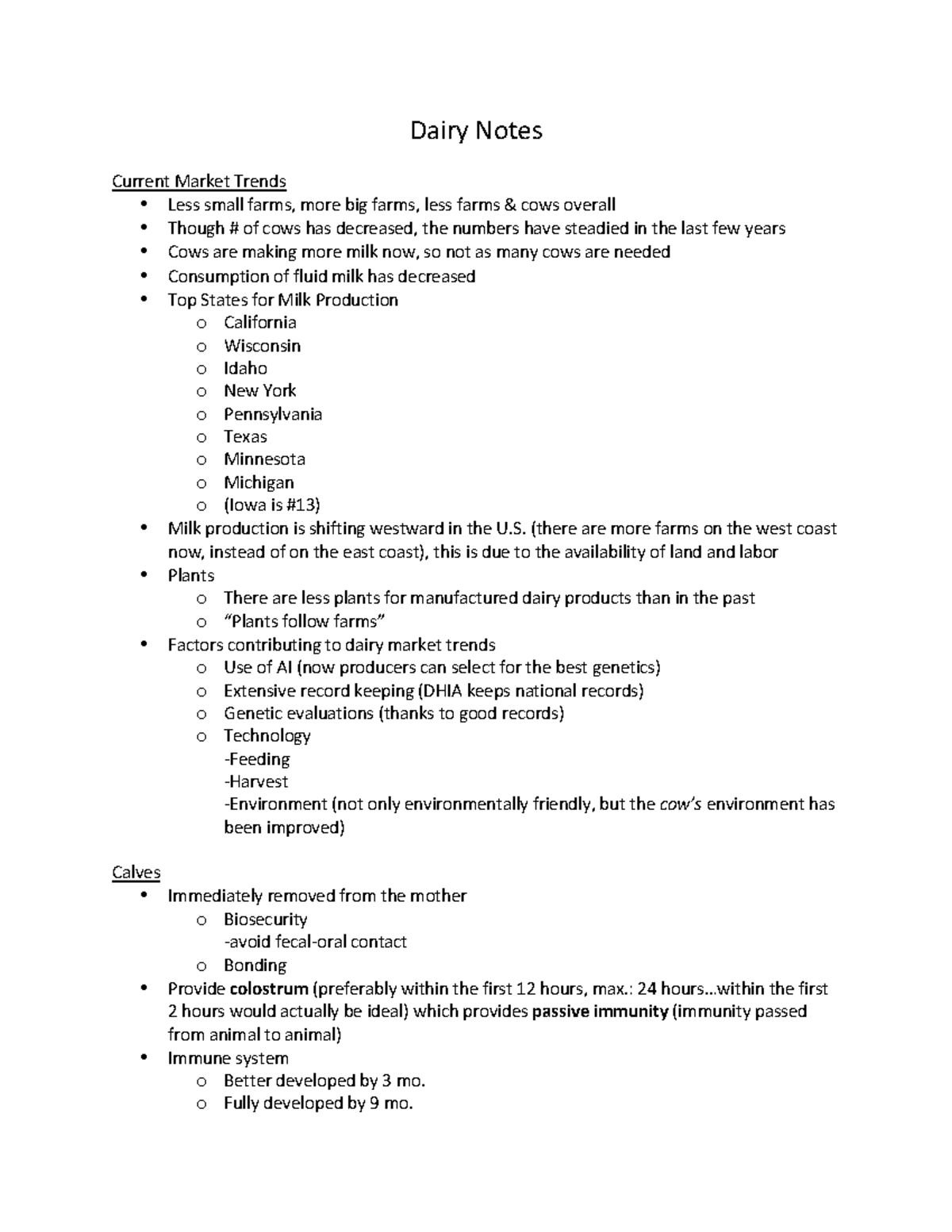 Dairy Notes - Jodi Sterle - Dairy Notes Current Market Trends • Less ...