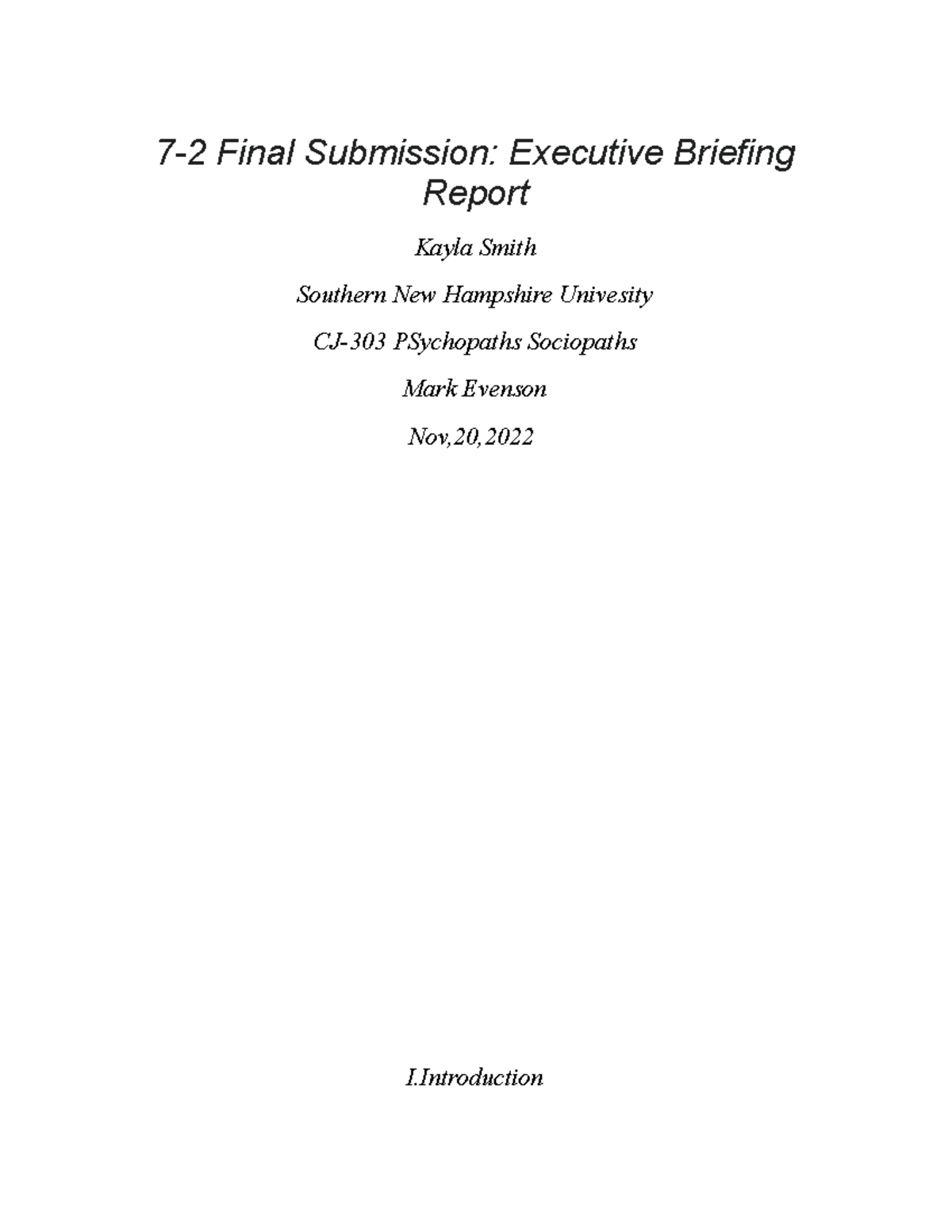 Cj-103 7-2 Final Submission Executive Briefing Report - 7-2 Final ...