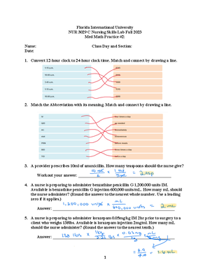 Med Math+Practice+1 - Medmath hw - ####### Med Math Practice ...