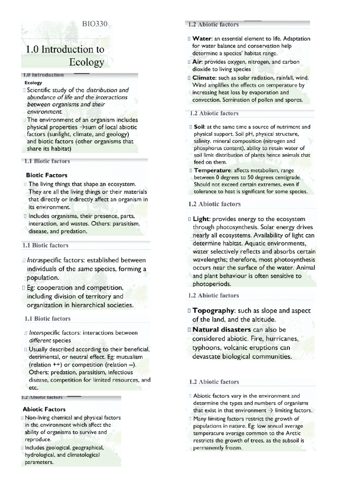 Bio330 - Ecology - Studocu