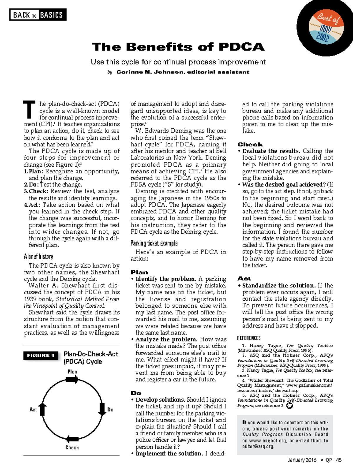 2+the benefits of pdca - GYJGYHJF - he plan-do-check-act (PDCA) cycle is a well-known model for ...