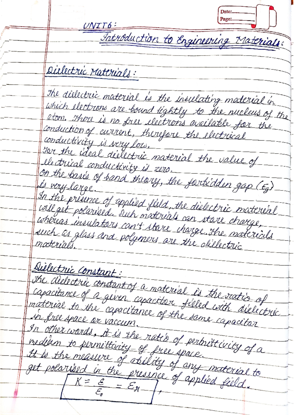 Phy110 Unit 6 Unit Wise Lecture Notes For The Course Basic Engineering Physics For Btech