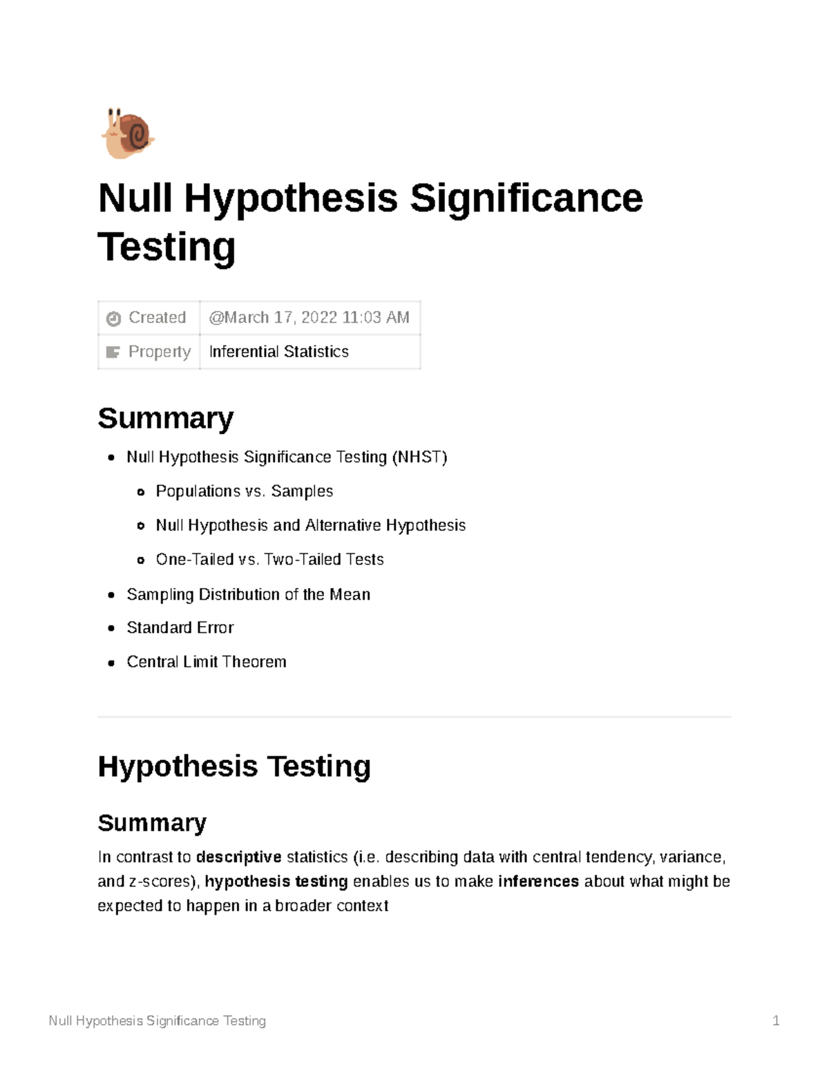 Null Hypothesis Significance Testing - ù Null Hypothesis Significance ...