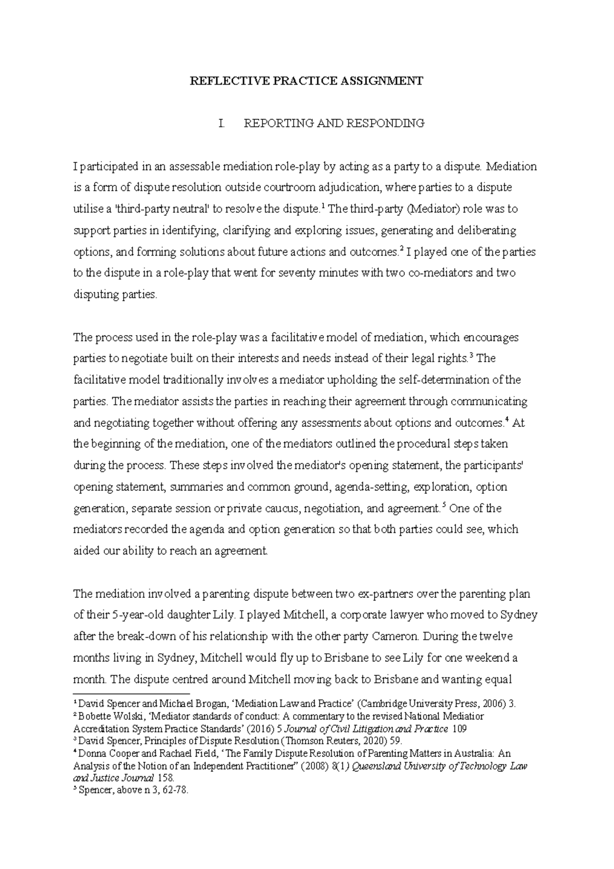 Reflective Practice Assignment - REFLECTIVE PRACTICE ASSIGNMENT I ...