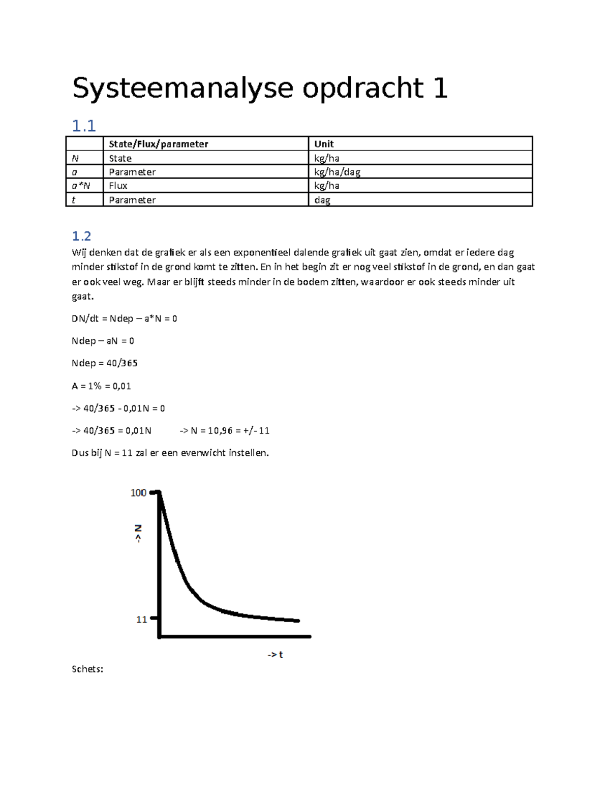 Systeemanalyse uitwerking opdracht 1 - Systeemanalyse opdracht 1 1 ...