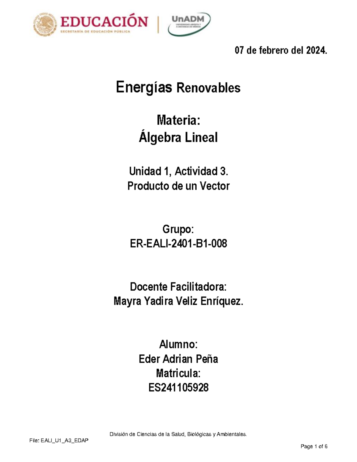 EALI U1 A3 EDAP - Producto Vectorial - División de Ciencias de la Salud ...
