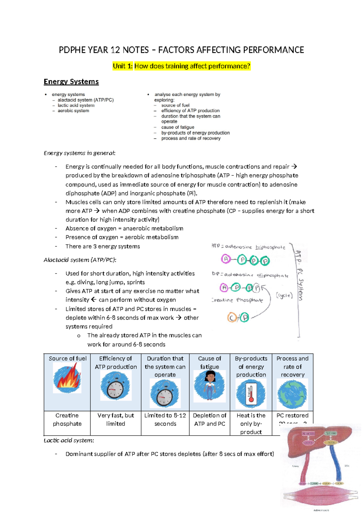 Core2 Factors Affecting Performance - PDPHE YEAR 12 NOTES – FACTORS ...