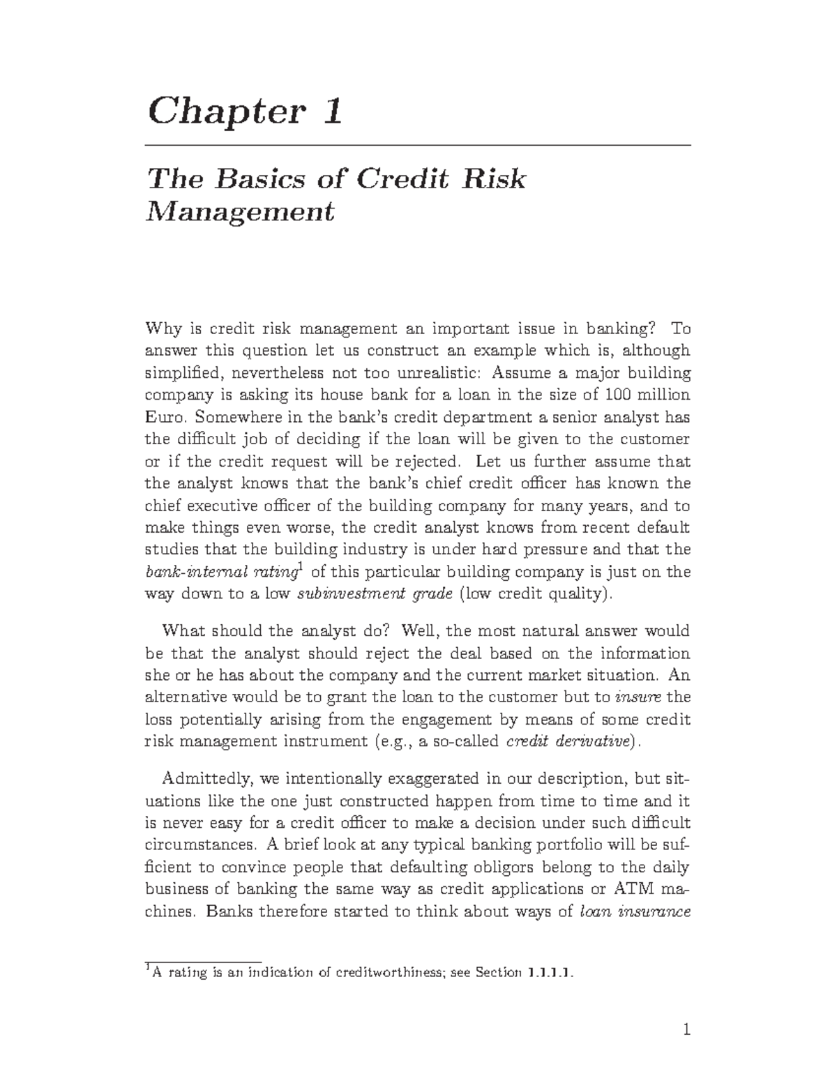 Chapter 1 The Basics of Credit Risk Management - Chapter 1 The Basics ...