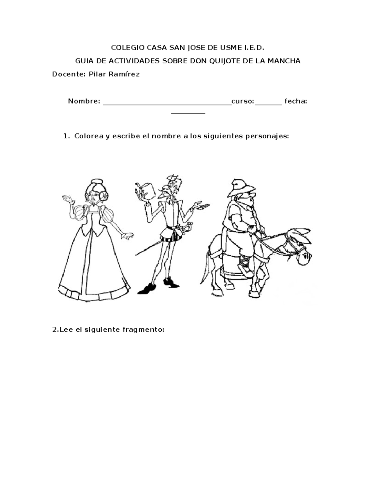 Español - ES´PAÑOL - COLEGIO CASA SAN JOSE DE USME I.E. GUIA DE ...