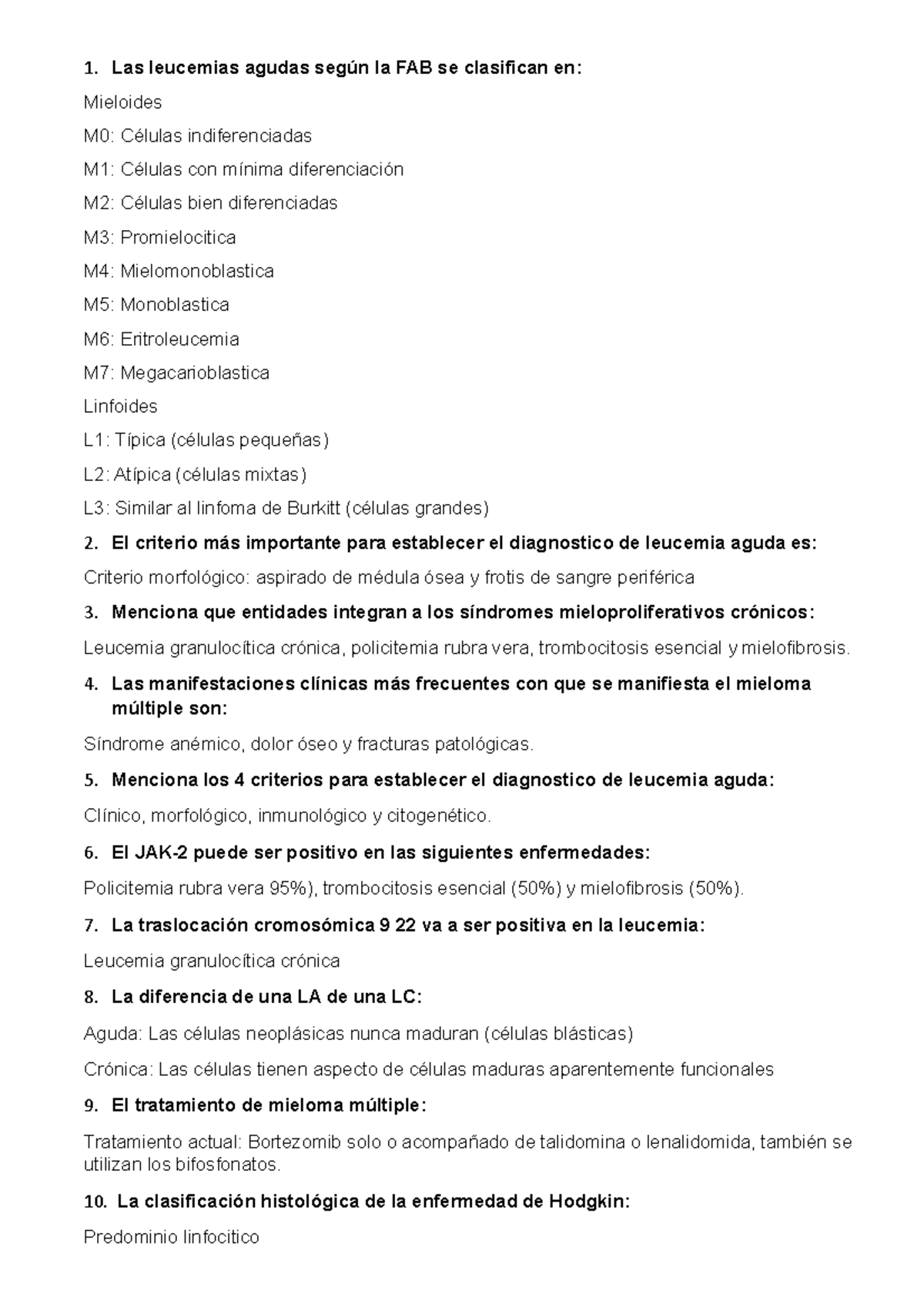 Leucemias clasificacion - 1. Las leucemias agudas según la FAB se ...