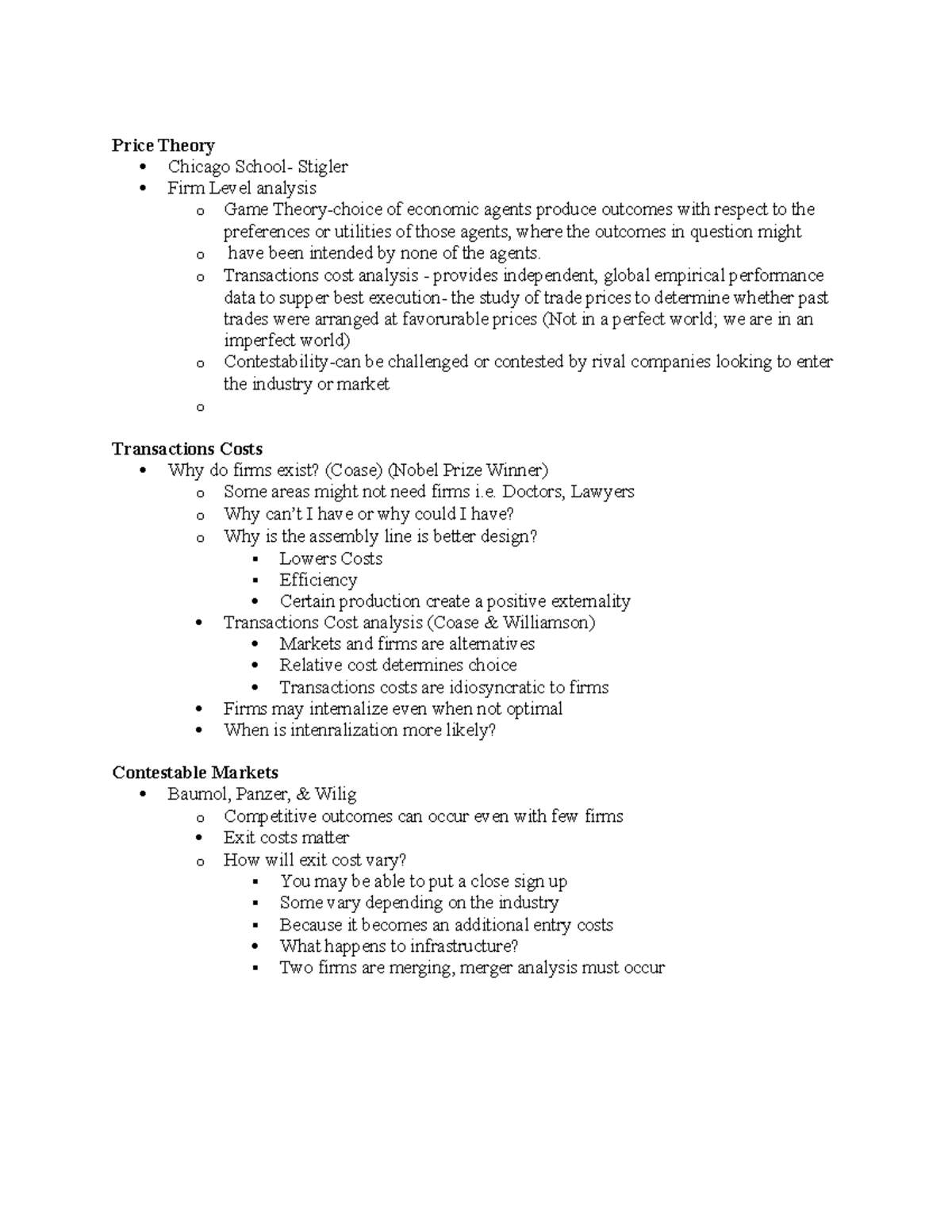 Eco 360 2 - Notes we go over in industrial organization - Price Theory ...