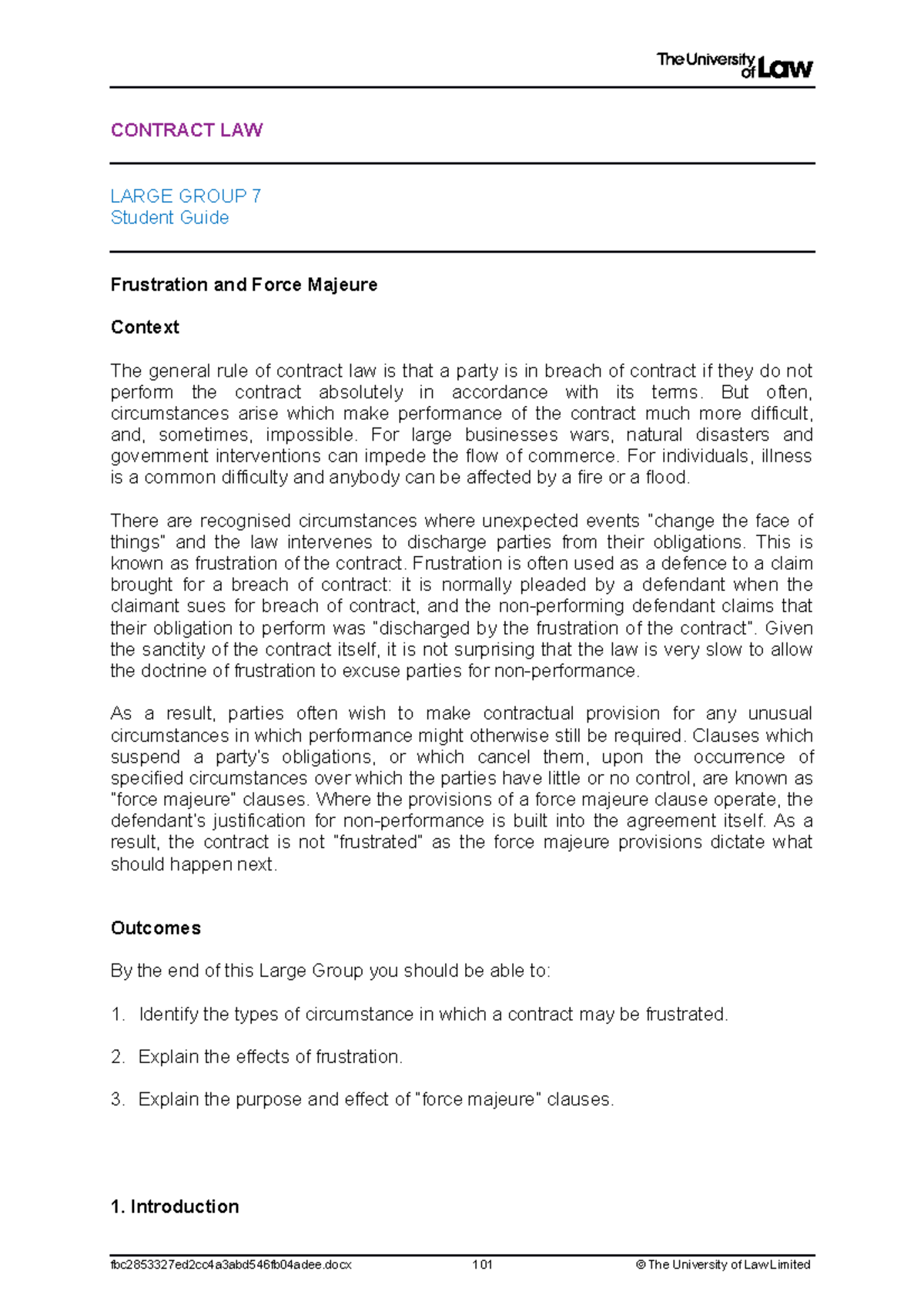 2122 llb contract lg07 ce01 student guide - CONTRACT LAW LARGE GROUP 7 ...