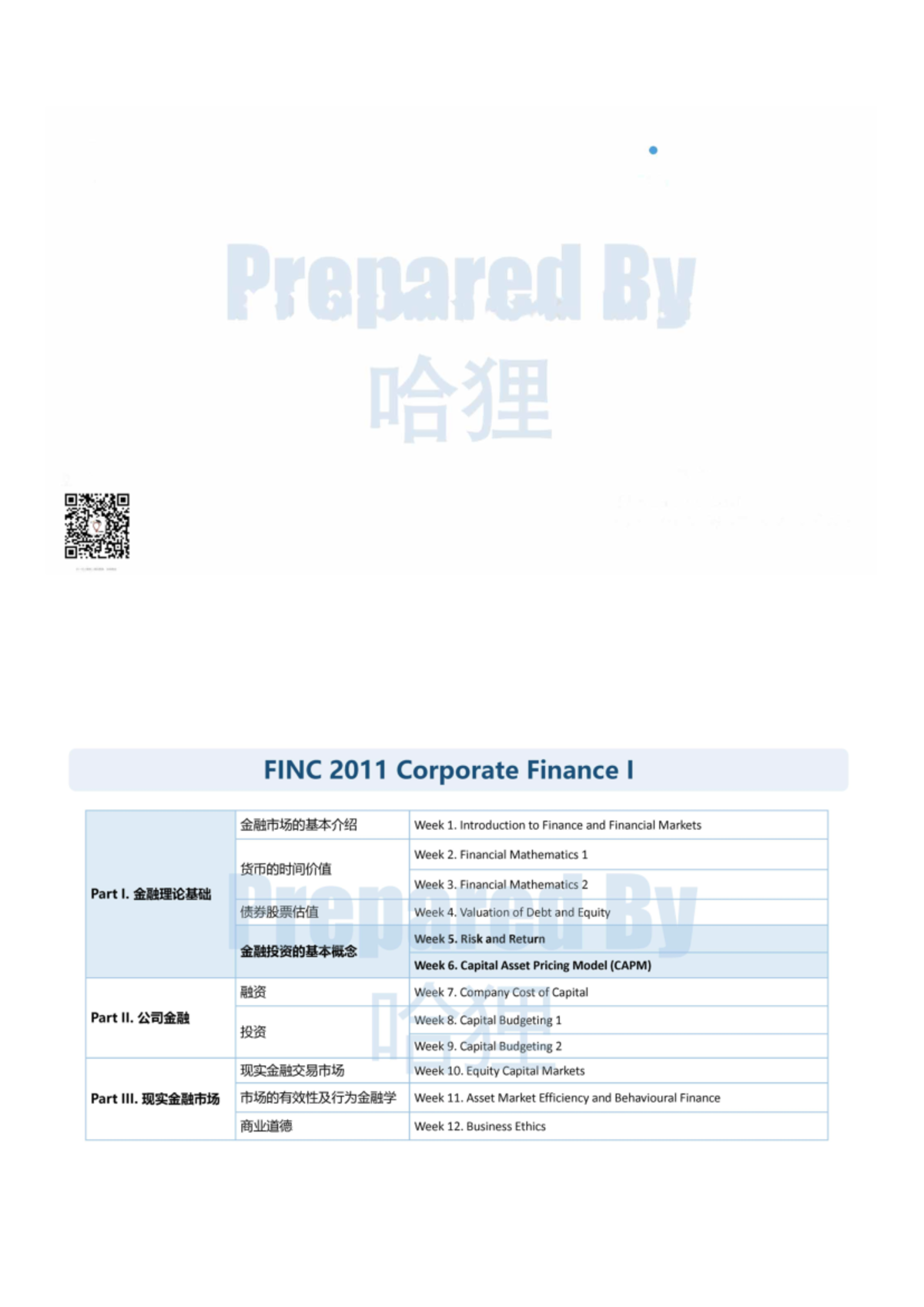 Week 5-6 - mentoring - FINC2011 - Studocu