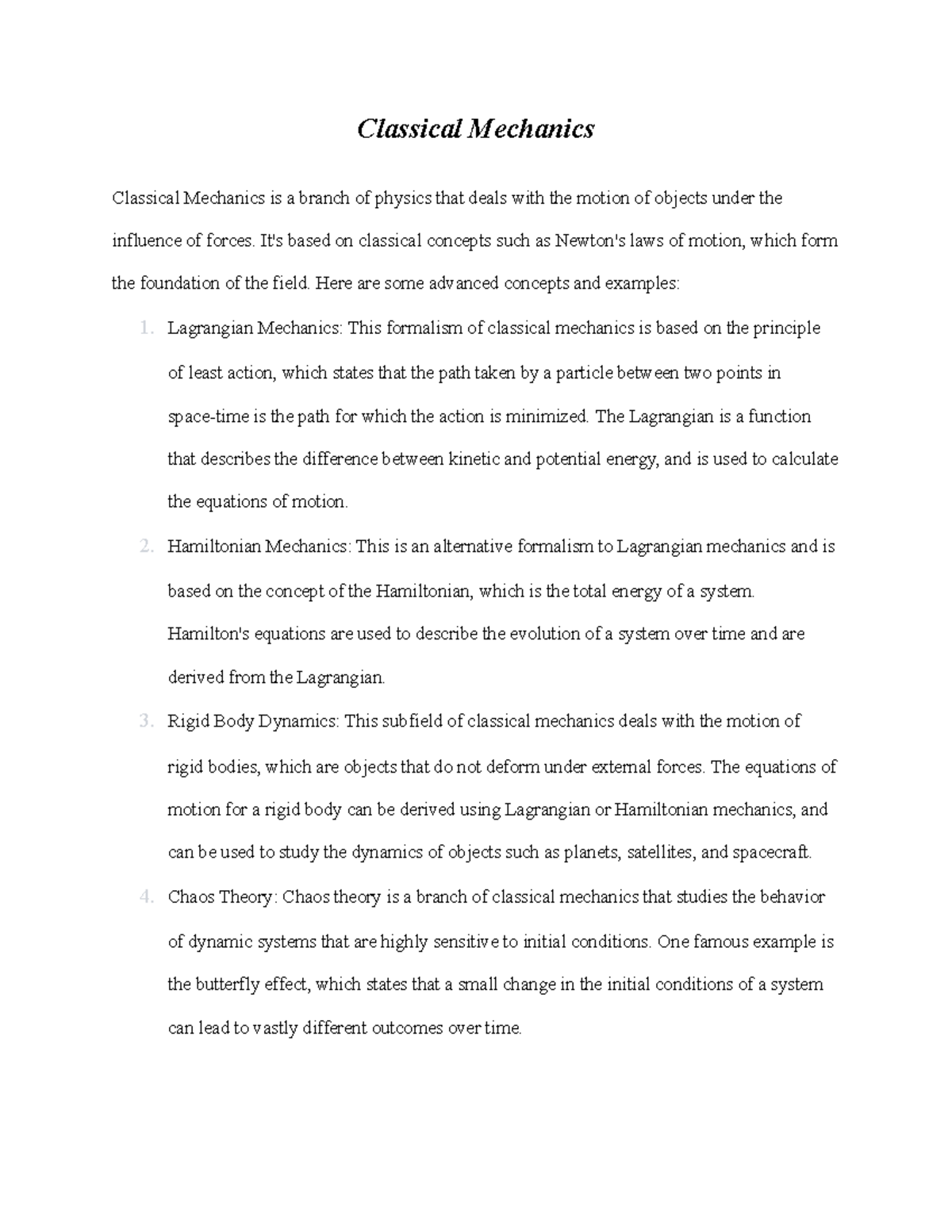 Notes on Classical Mechanics - Classical Mechanics Classical Mechanics ...