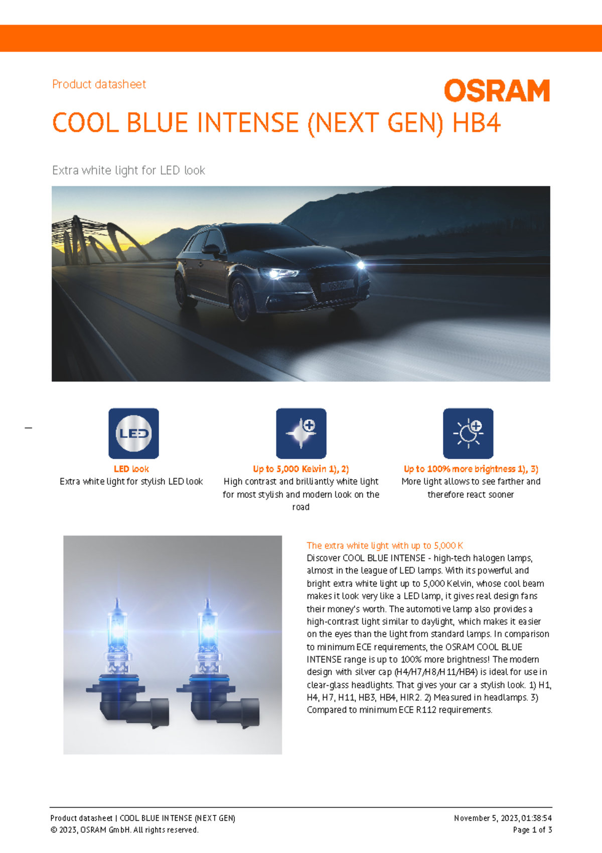 ZMP 4062589 COOL BLUE Intense NEXT GEN HB4 - LED look Up to 5,000 ...