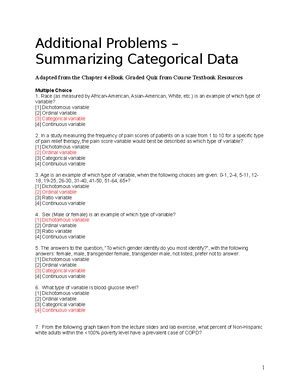 Optional Practice Problems Study Designs KEY - Additional Problems - Study Design Multiple ...