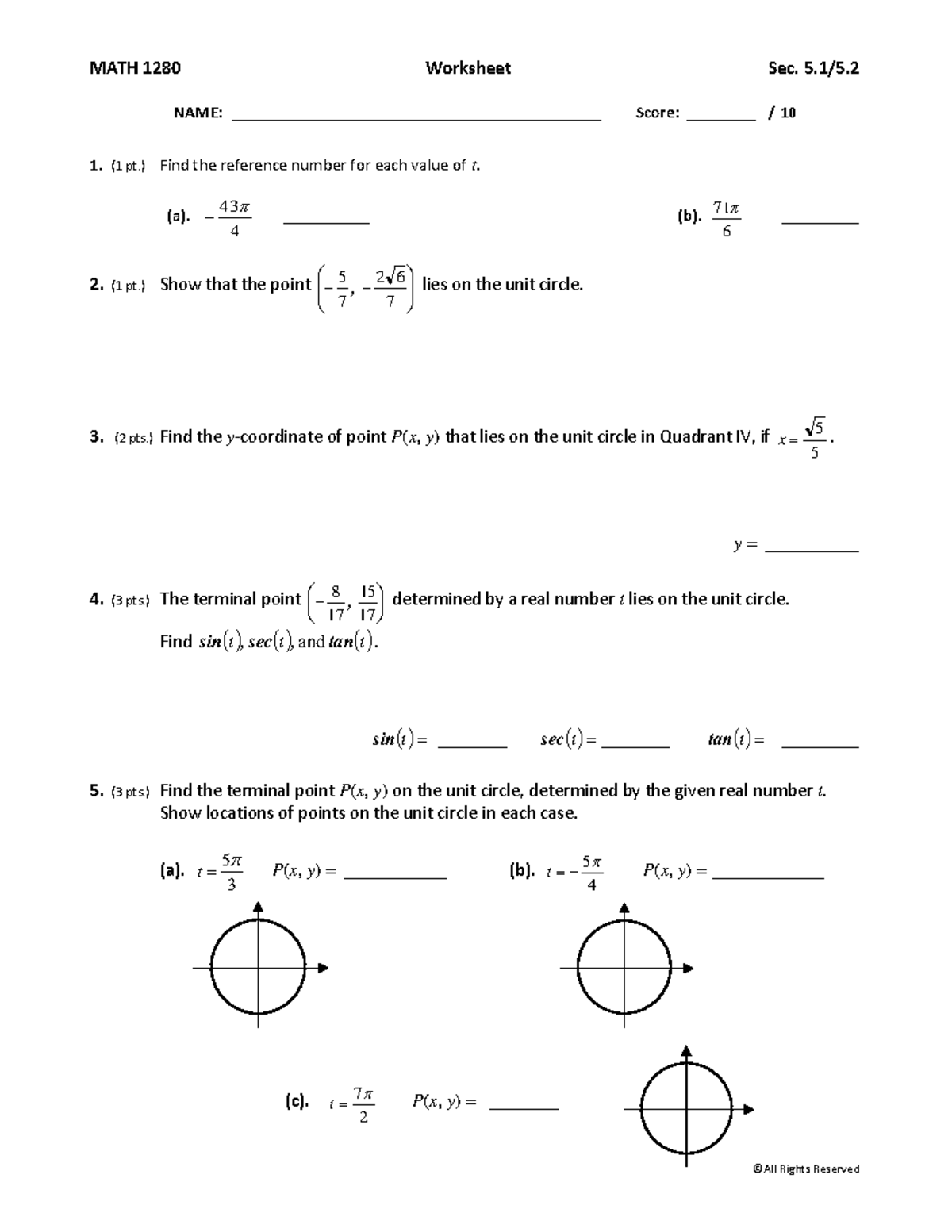 MATH 1280 - WSh 5.1-5.2 - Notes - MATH 1280 Worksheet Sec. 5/5. ©All ...