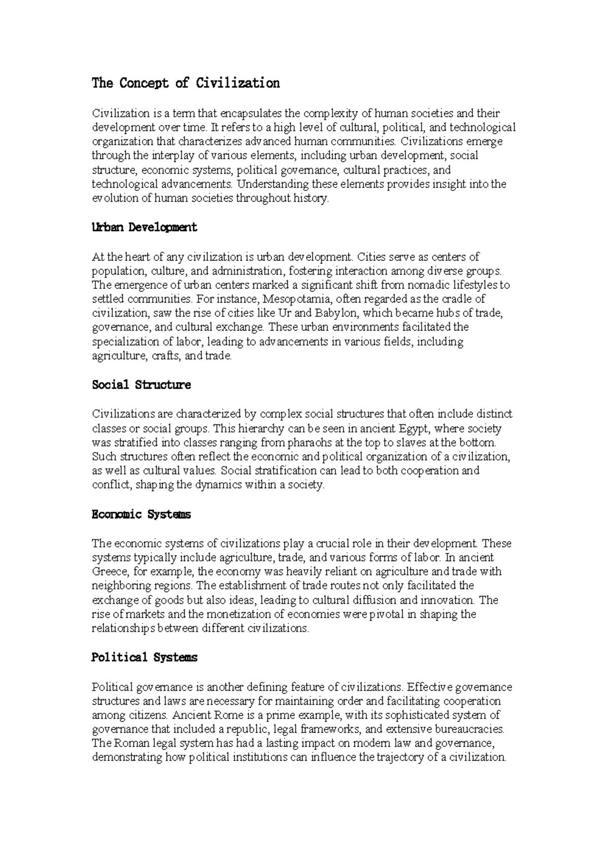 The Concept of Civilization - The Concept of Civilization Civilization ...