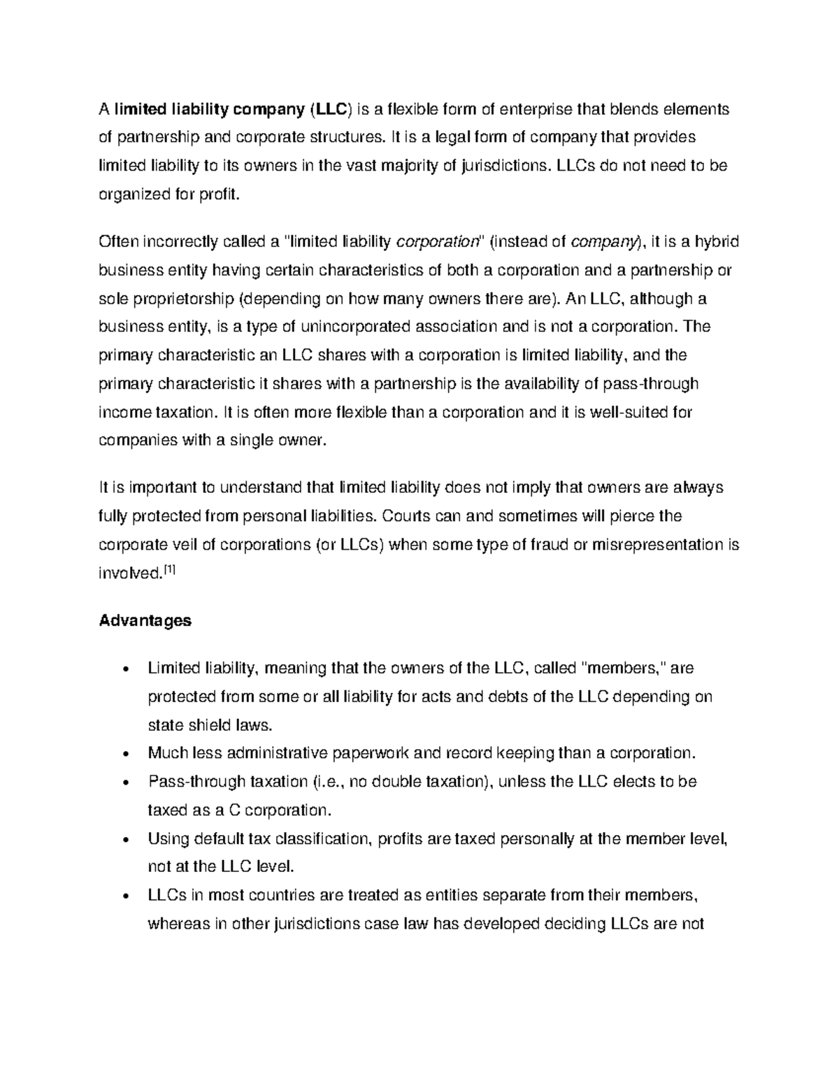 Limited Liability - Law made easy - A limited liability company (LLC ...