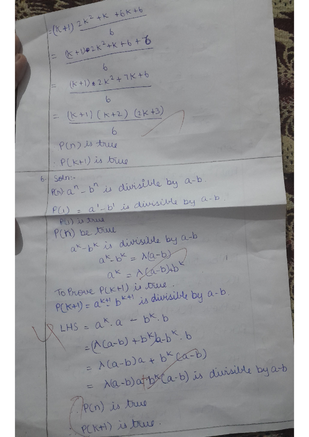 11 topper maths tough questions - 6 6 6 6 P(n) is true is true 6. P(n ...