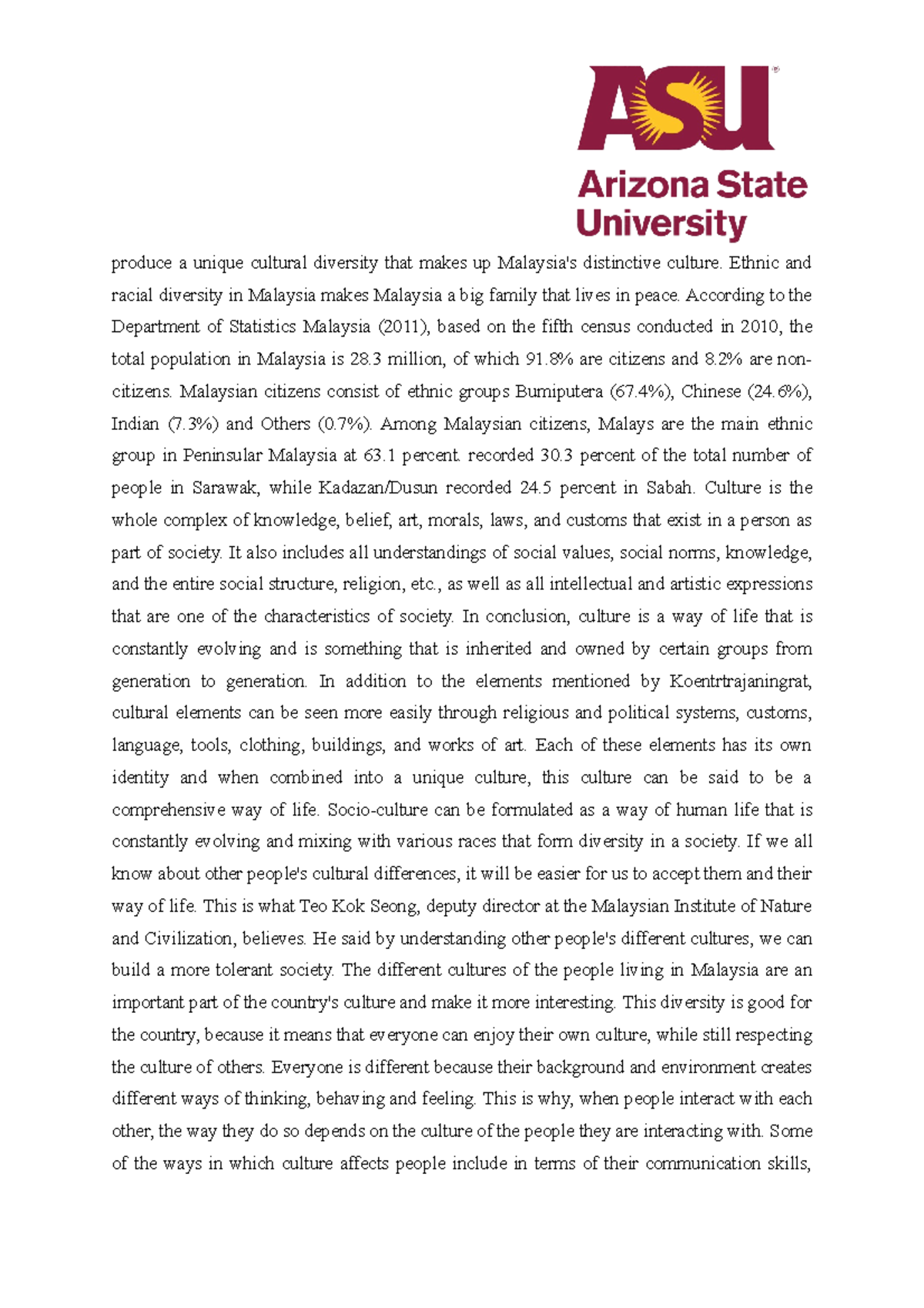 Economic Material in Study of Arizona State University - produce a ...
