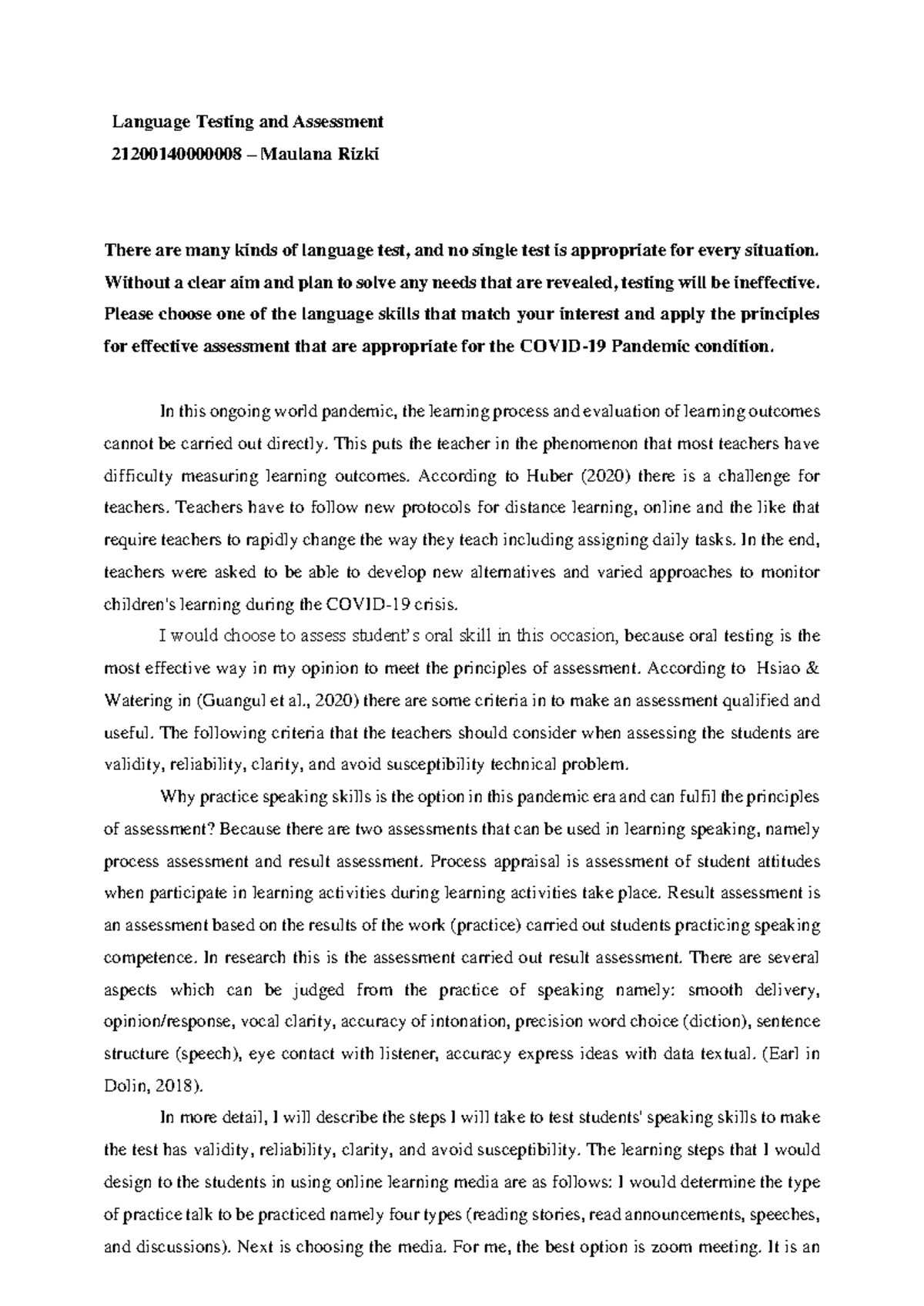 E1 212001 40000008 Maulana Rizki - Language Testing and Assessment ...